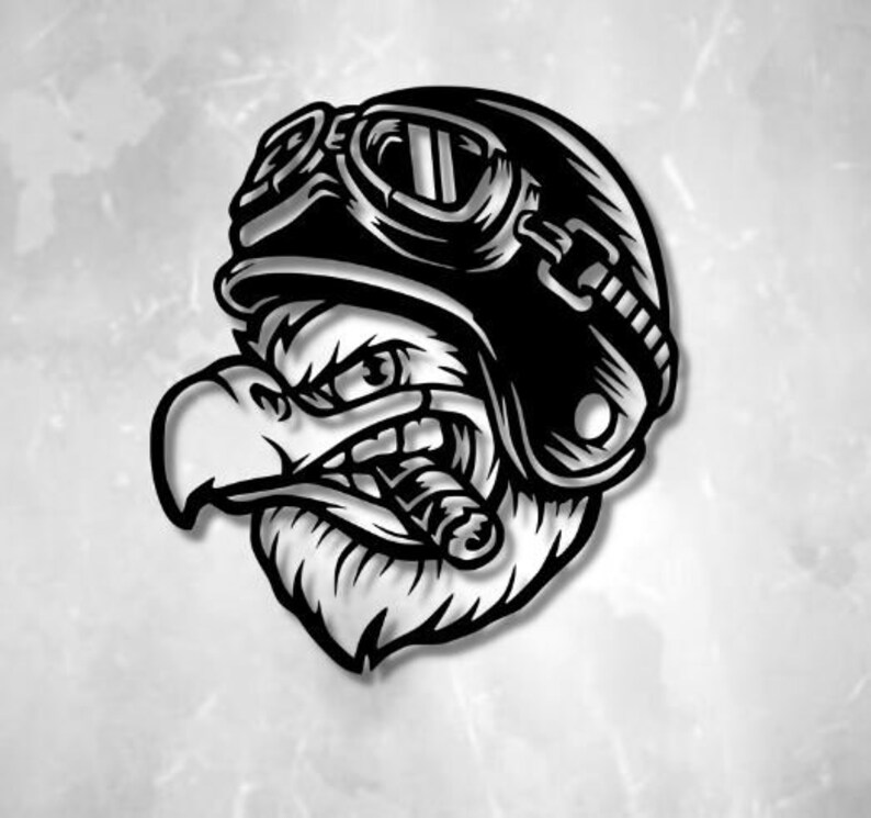 Crazy Biker Dxf Svg Png Files Eagle Helmet Crazy - Etsy