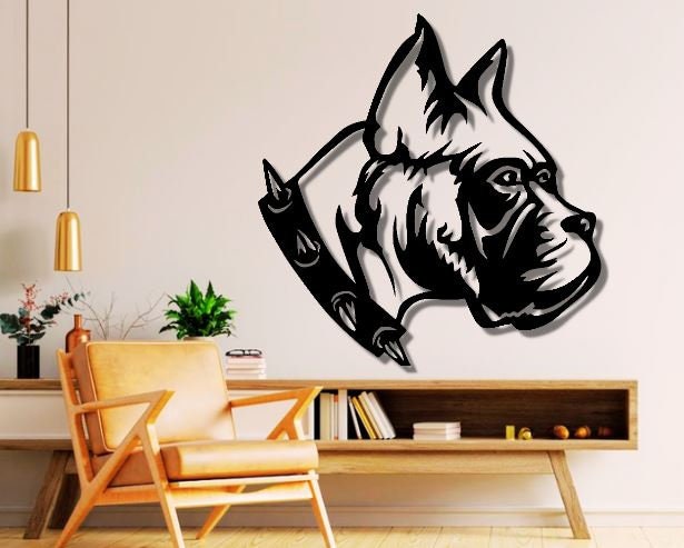 Pitbull Dxf Svg Png Files Pitbull Dog Portrait - Etsy