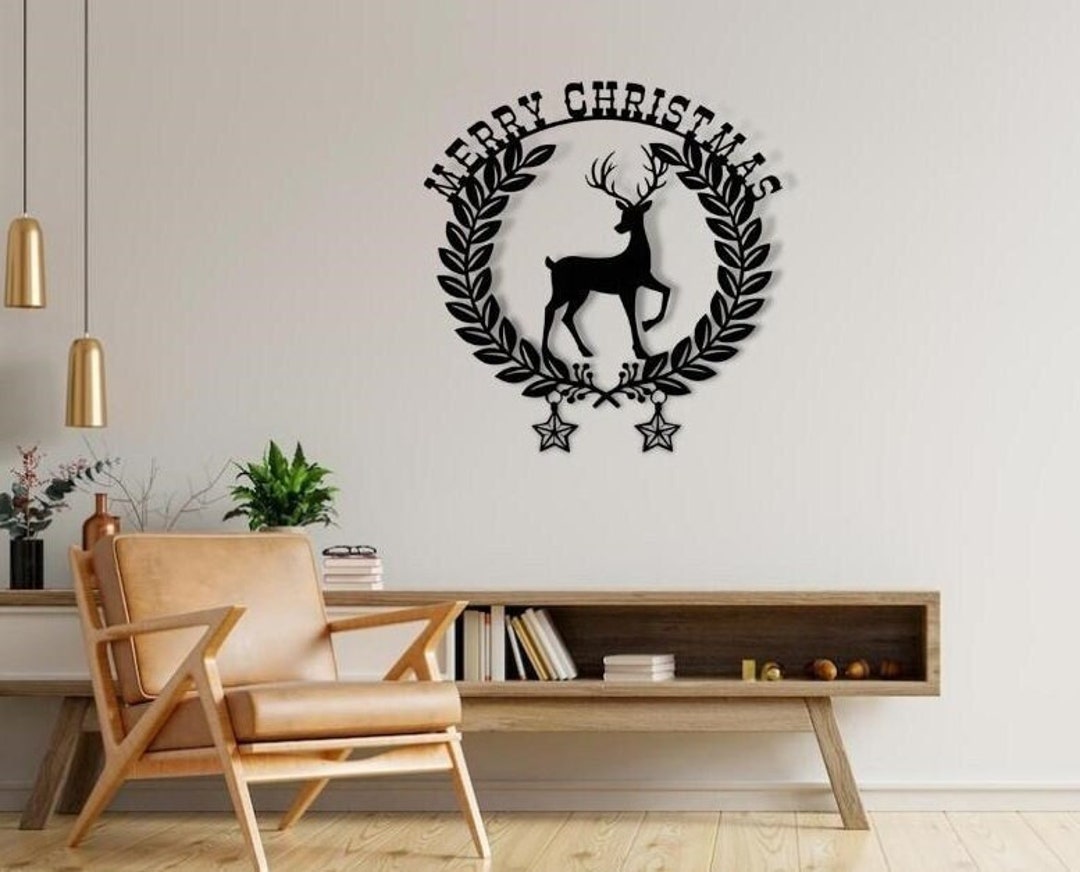 Merry Christmas Dxf Svg Png Files Reindeer Laser Plasma Cut Cnc Ornament Christmas Dxf , Svg ...