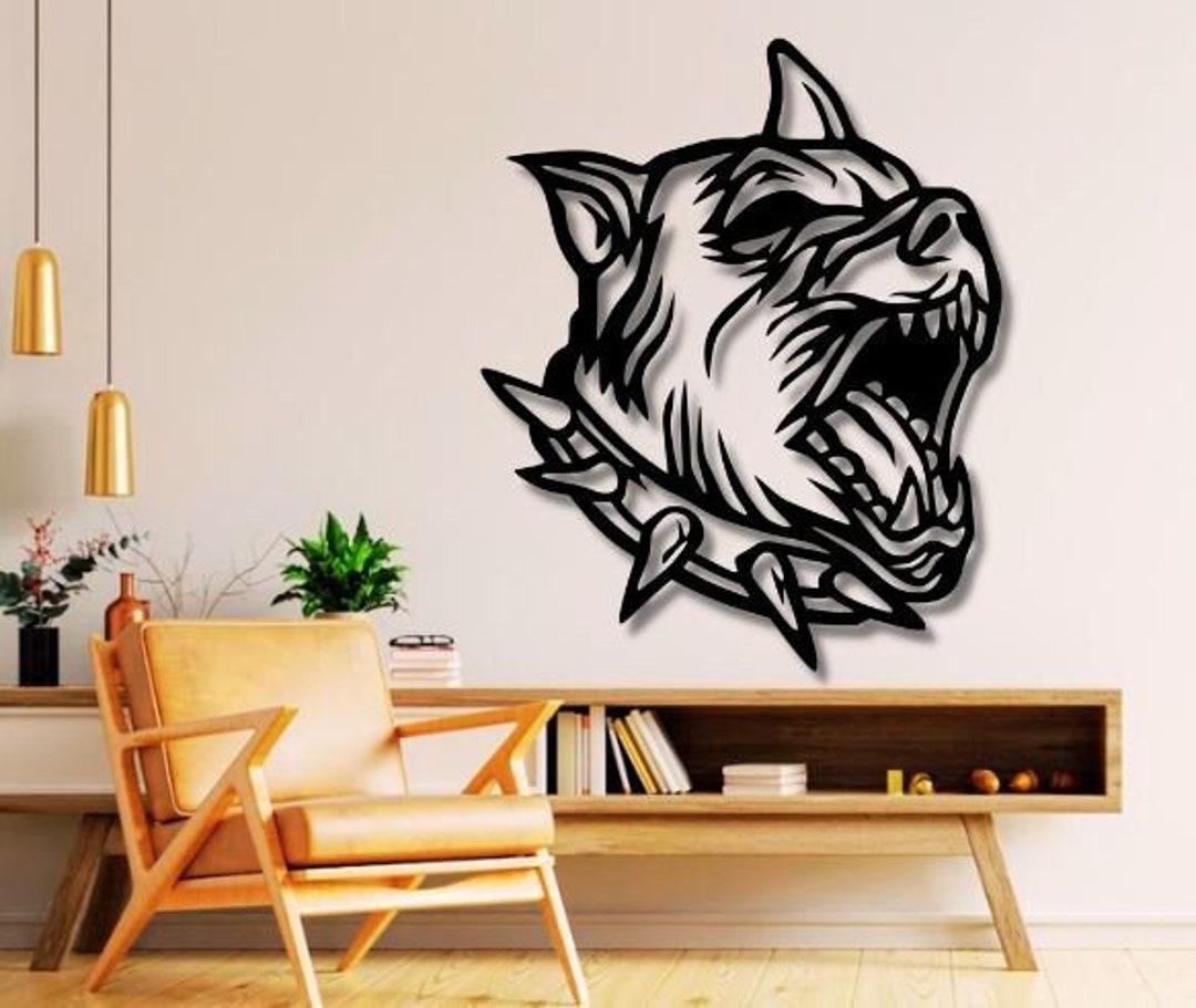 Bulldog Dxf Svg Png Files Dog Angry Wild Beware Caution Cut File for ...