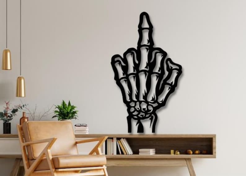 Skeleton Middle Finger Dxf Svg Png Files Wall Art - Etsy Australia
