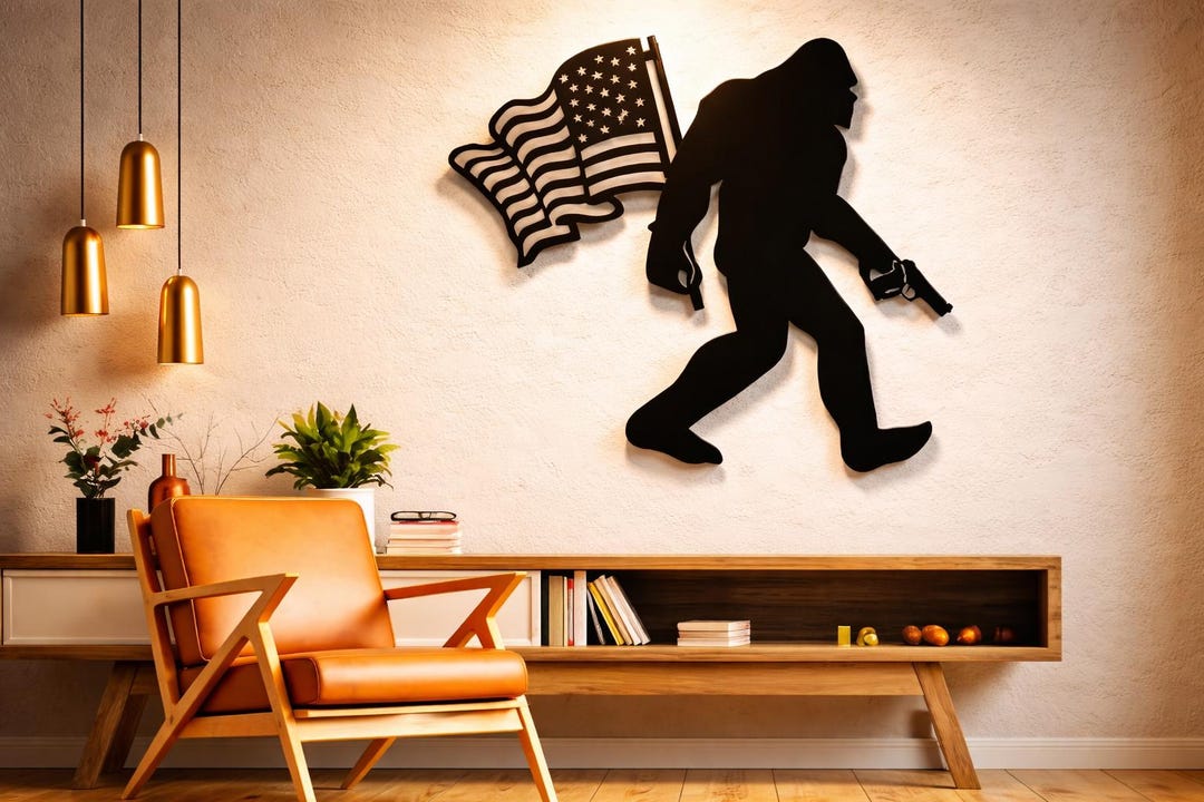 Bigfoot With American Flag Svg Dxf Png Files for Cnc Plasma Laser ...