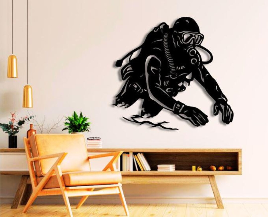 Scuba Diver Dxf Svg Png Files Scuba Diving Wall Art Cut for Cnc Plasma ...