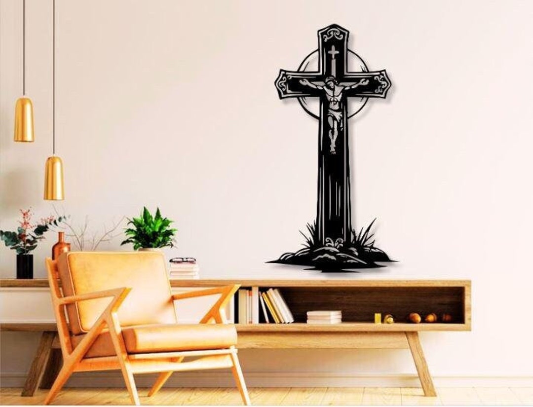 Jesus Cross Dxf Svg Png Files Cross Wall Art Laser Cut File for Cnc ...