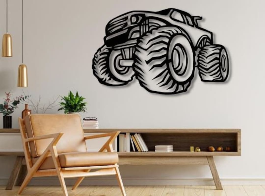 Monster Truck Dxf , Svg , Png , Files , Wall Art , Monster , Truck ...