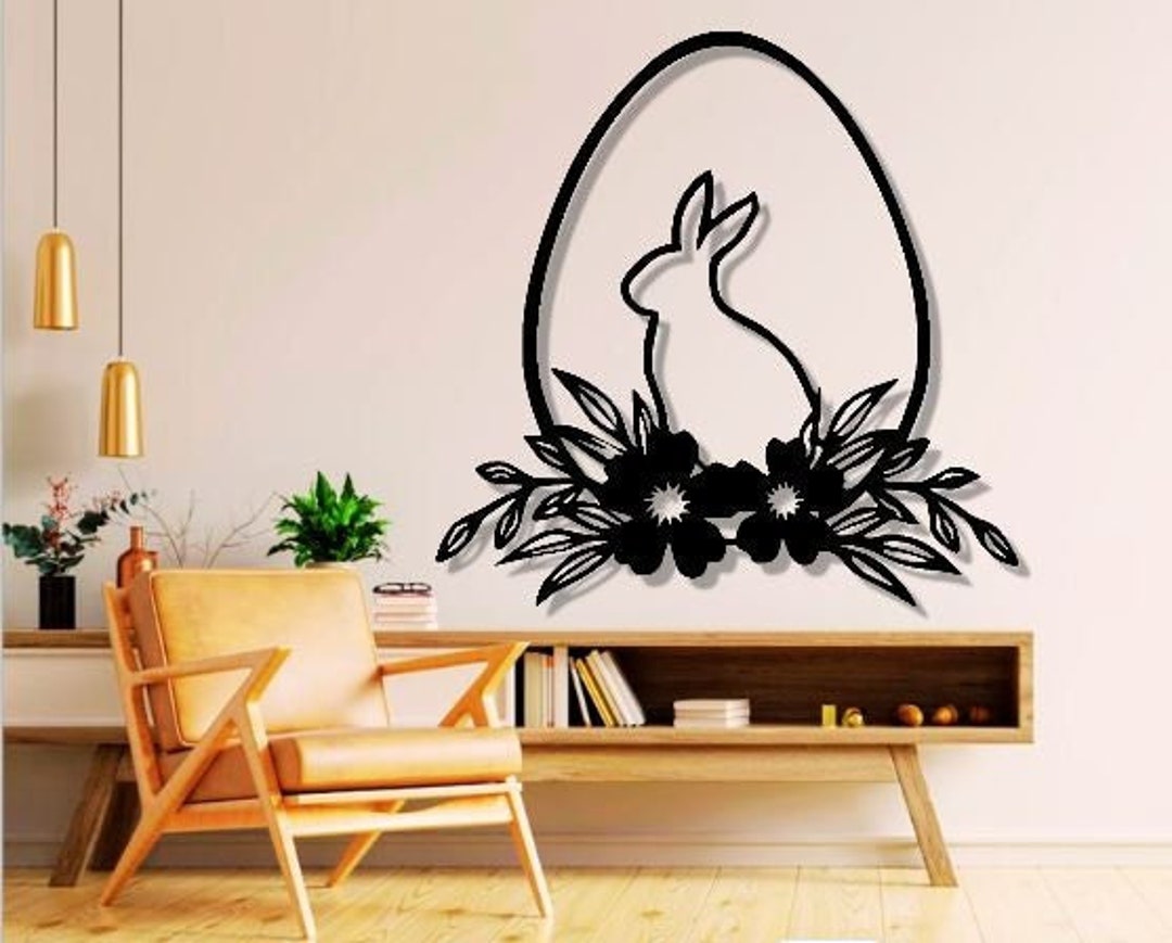 Easter Rabbit Dxf Svg Png Files , Happy Easter, Flower , Egg , Bunny ...