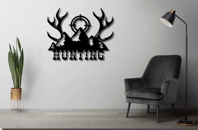 Hunting Dxf Svg Png Files Mountains Hunter Deer Horn Target , Riffle ...