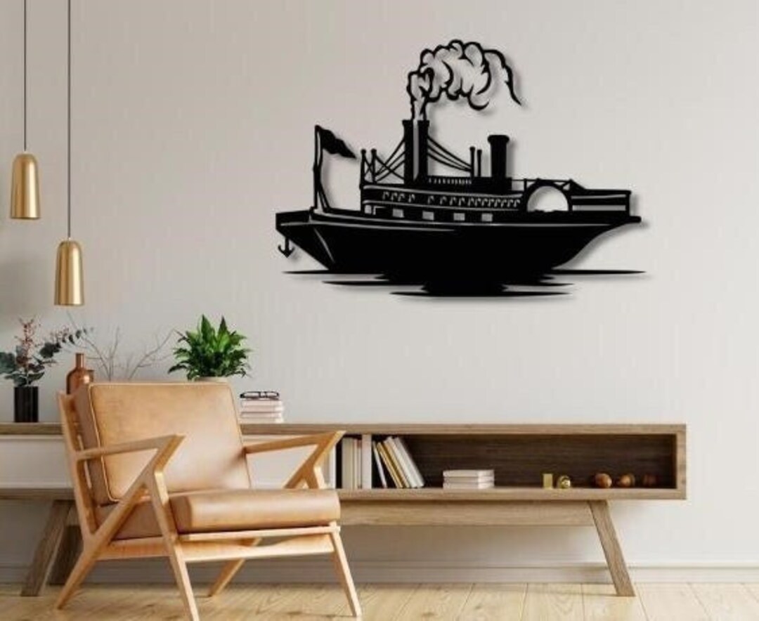 Ship Dxf Svg Png Files Steamship Laser Plasma Cut File Ship Ferryboat ...