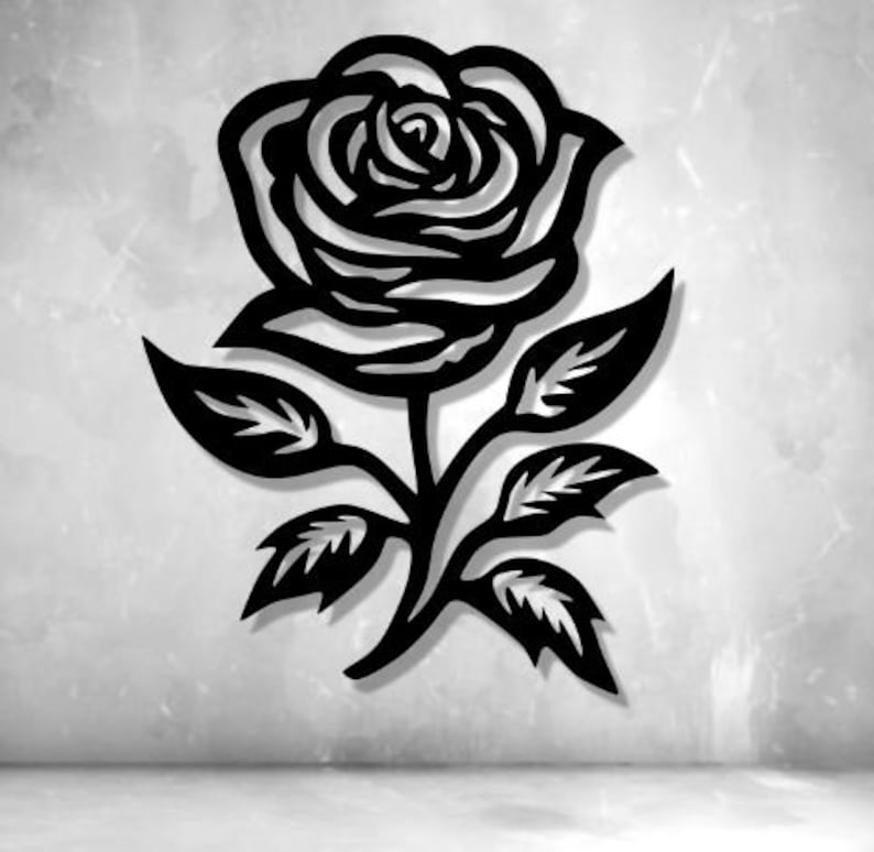 Rose Vector Art Files Wall Art, CNC Plasma Laser Cut File (svg, Dxf ...