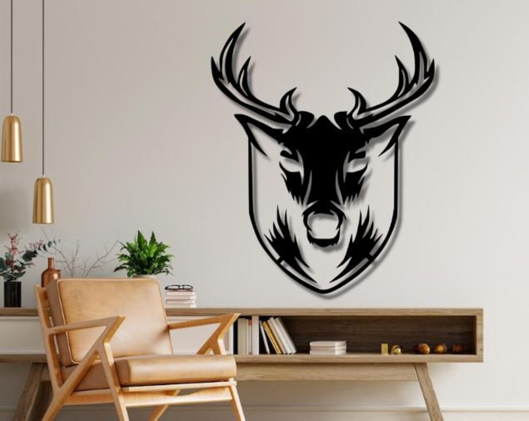 Deer Head Dxf Svg Png Files Deer Horn Horns - Etsy