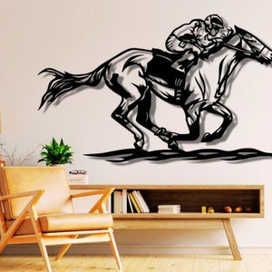 Jockey Horse Dxf Svg Png Files Horse Racing Run - Etsy