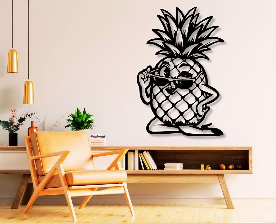 Pineapple Dxf Svg Png Files Fruit Mascot Woman Vector Cut File for Cnc ...