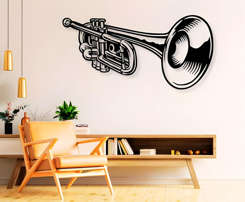 Trumpet SVG DXF PNG Files Vector Art Cut File for Cnc Plasma Laser ...