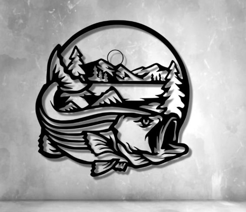 Fish Dxf Svg Png Files Fisher Fish Nature - Etsy