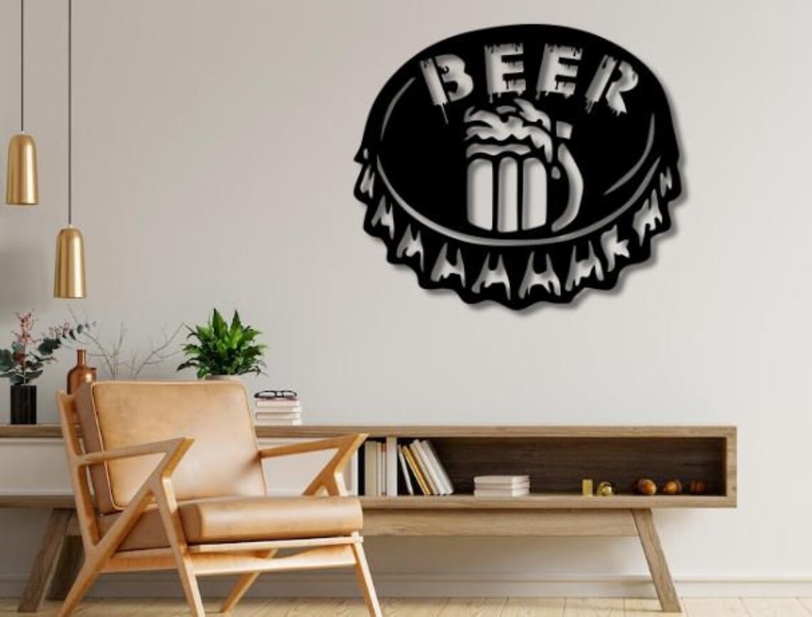 Beer Cap Dxf Svg Png Files Wall Art Laser Cut - Etsy