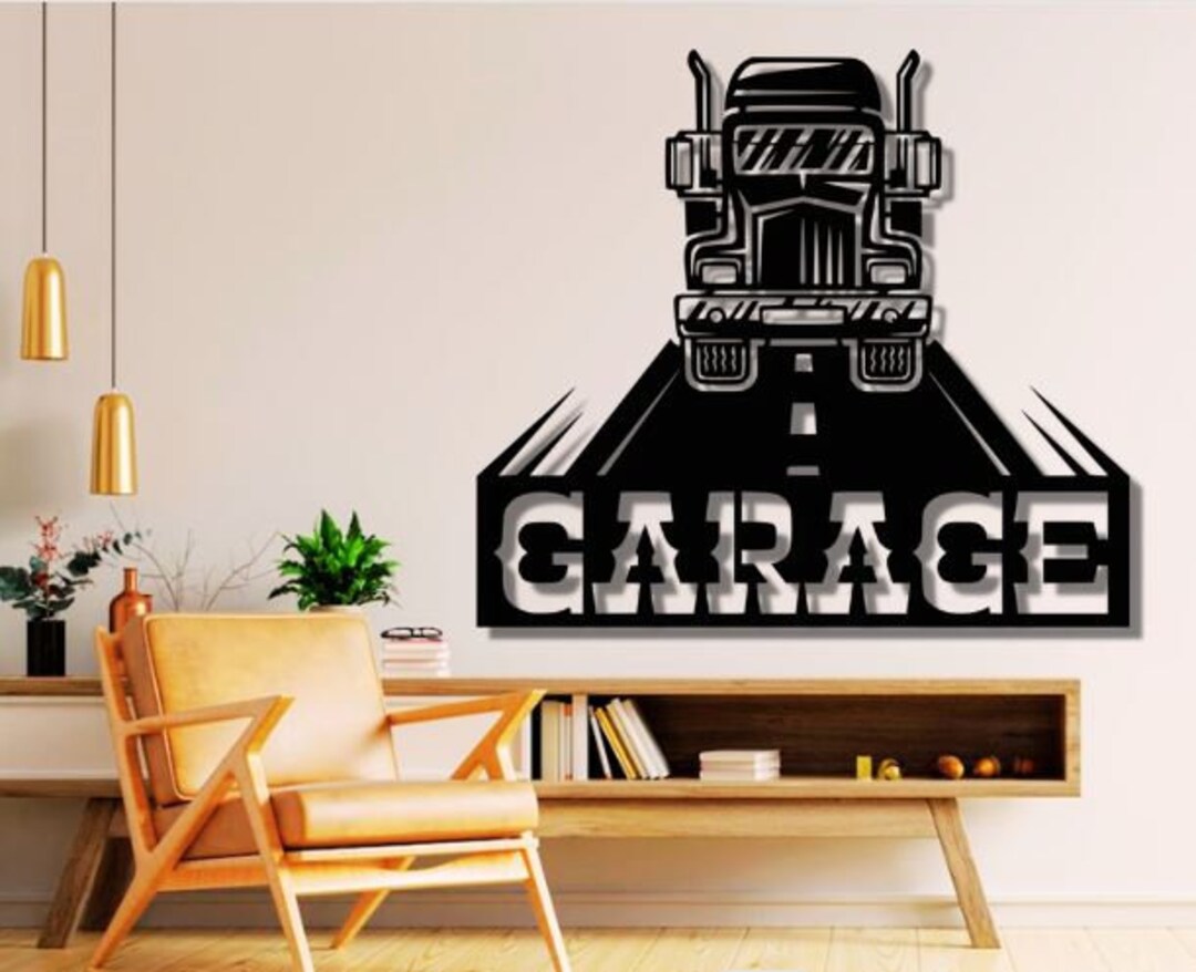 Garage Truck Dxf Svg Png Fİles Garage Text Sign Lorry - Etsy