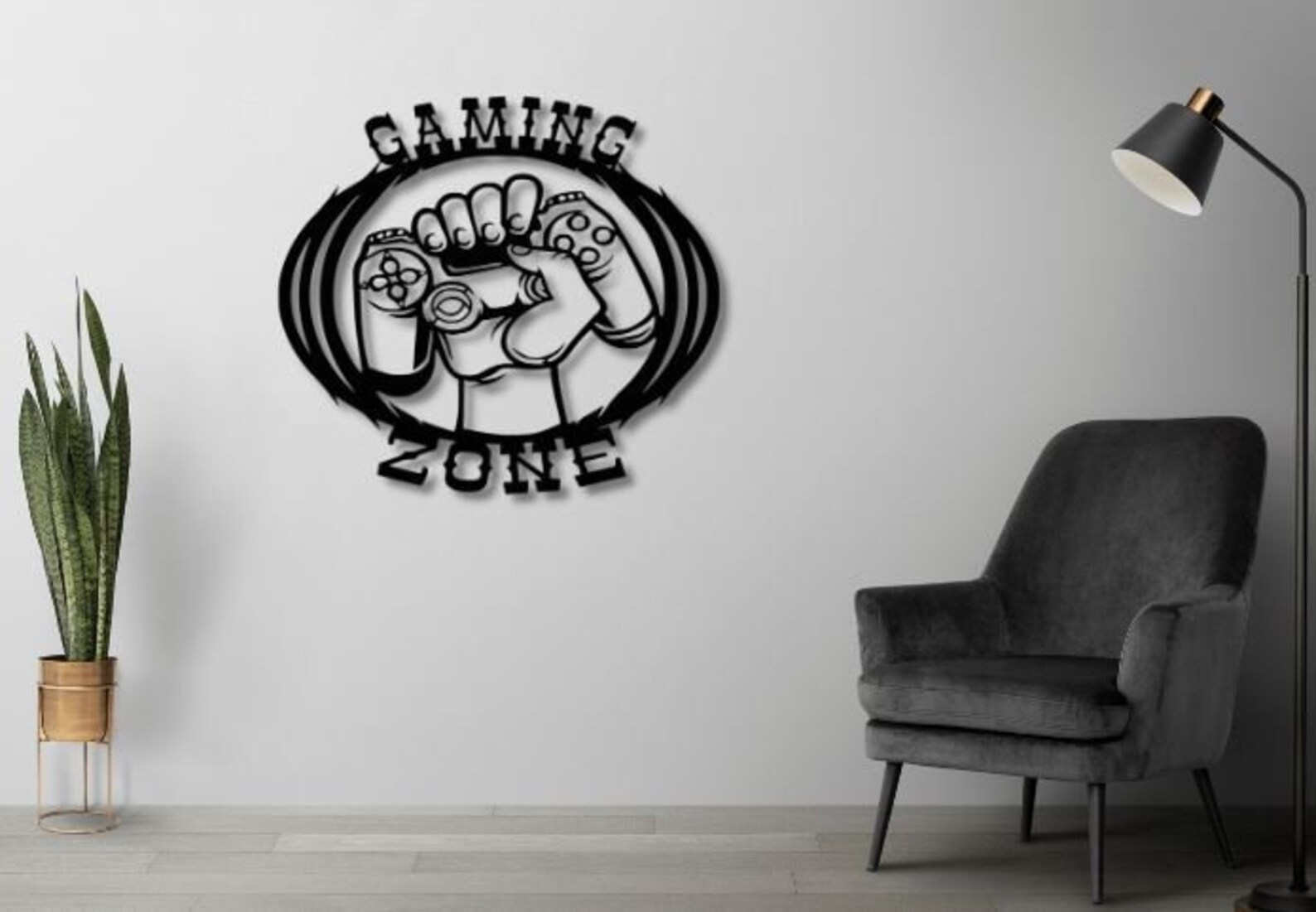 Gaming Zone Dxf Svg Png Files Gamer Laser Cut Wall - Etsy