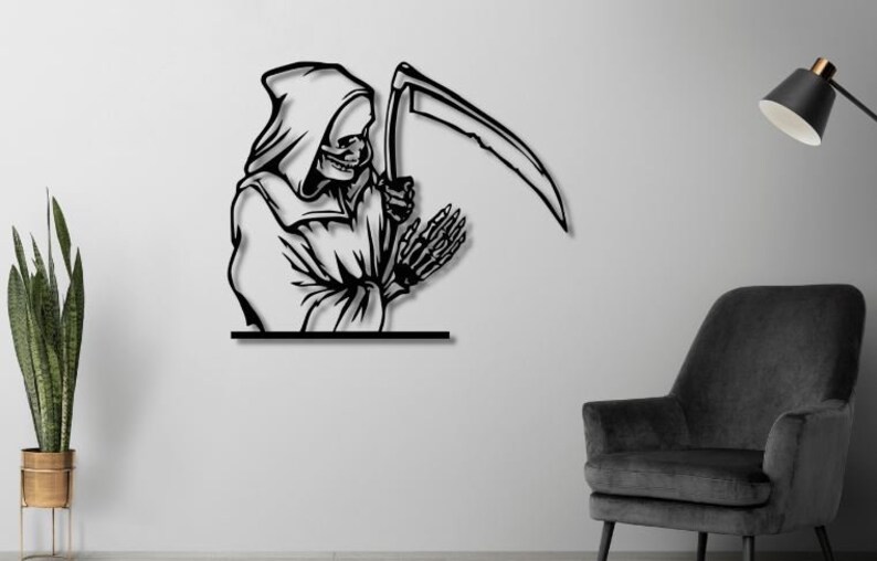 Grim Reaper Dxf Svg Png Files Wall Art Reaper - Etsy