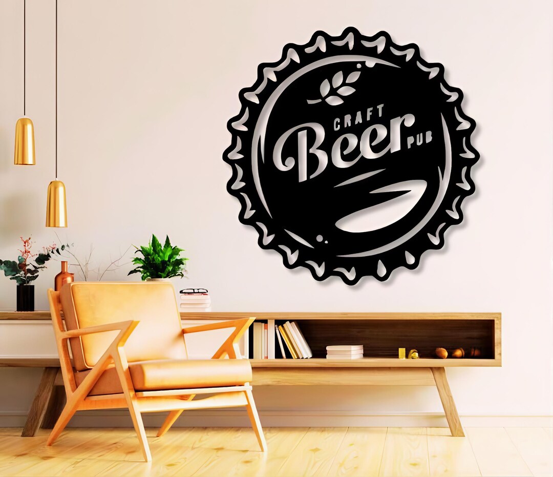 Beer Cap Dxf Svg Png Files Beer Craft Bottle Wall Art Cut File for Cnc ...