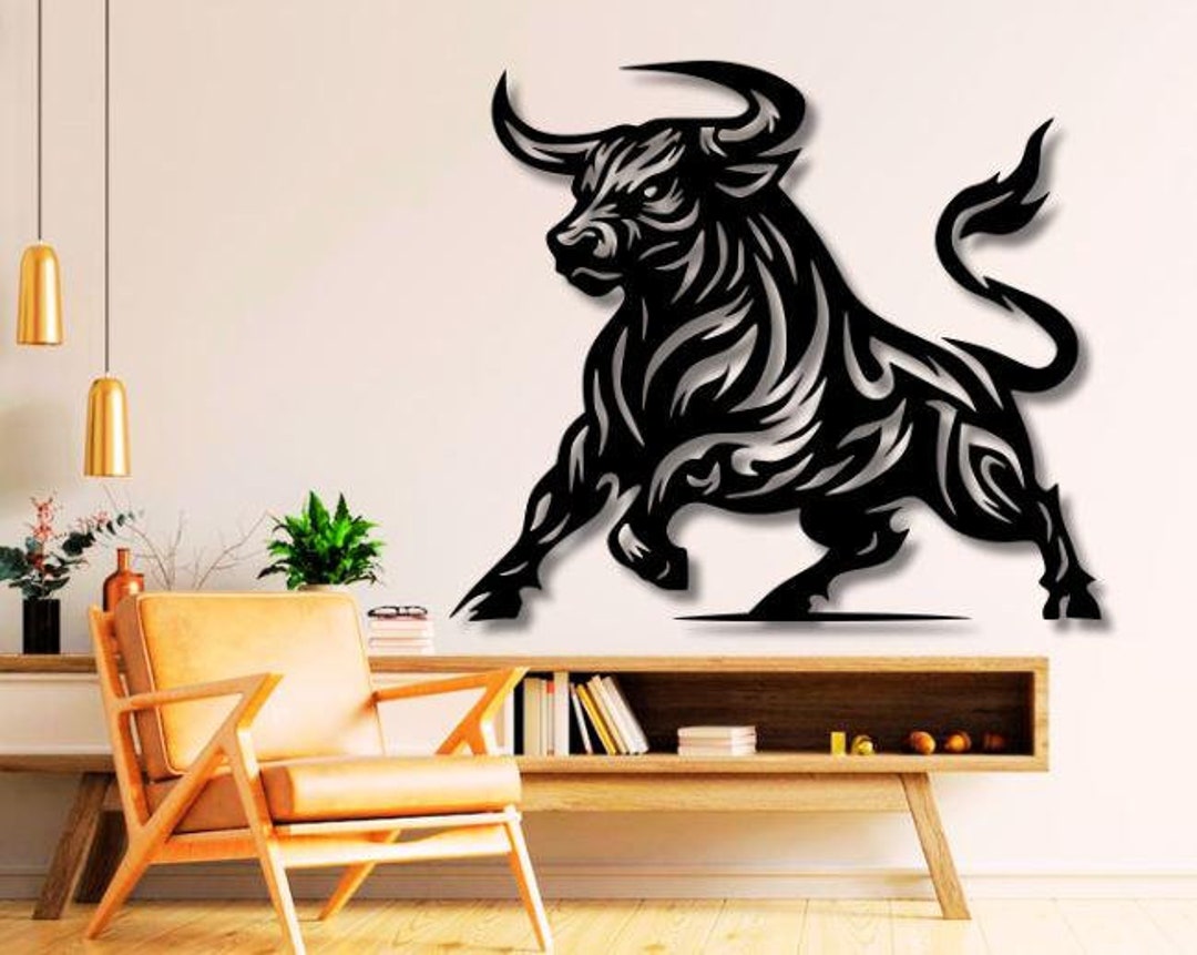 Bull Dxf Svg Png Files Bulls Horn Wild Wall Art Cut File for Cnc Plasma ...