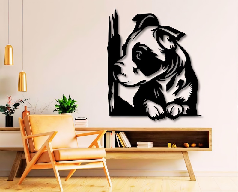 Peeking Pitbull Dog Face Cut File (SVG, DXF, PNG) - Etsy