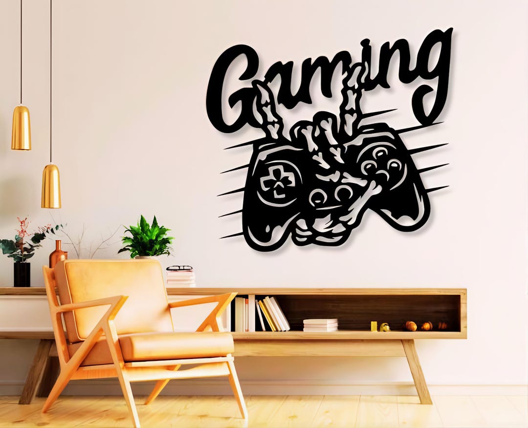 Gaming Dxf , Svg , Png , Files , Wall Art , Gamer , Game , Skeleton ...