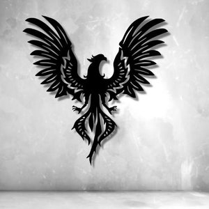 Phoenix Dxf Svg Png Files Wings Rising Bird Vectorel , Cut , File , for ...