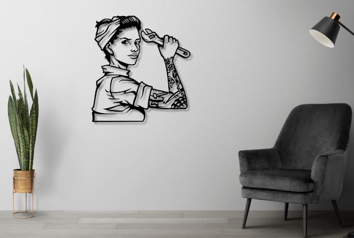 Mechanic Girl Dxf Svg Png Files , Woman at Work , Power , Cut File for ...