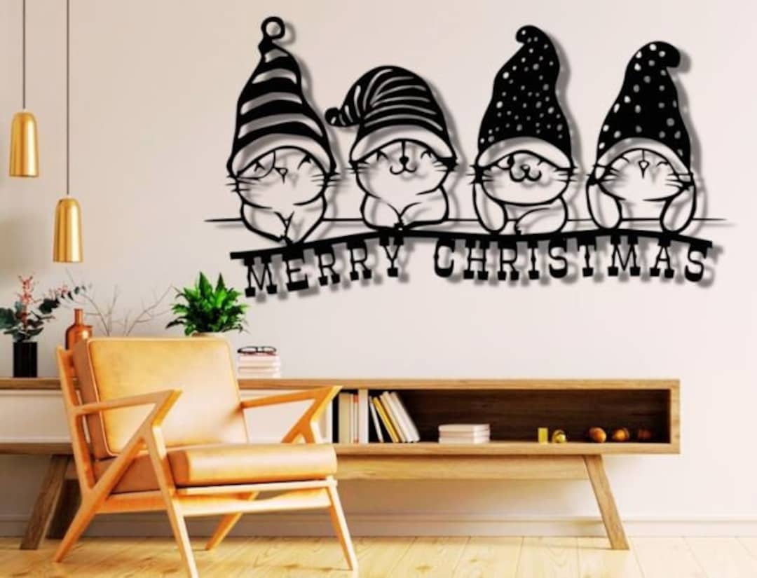 Merry Christmas Dxf , Svg , Png , Files Plasma Cut File Christmas , Cat , Cats , New , Year ...