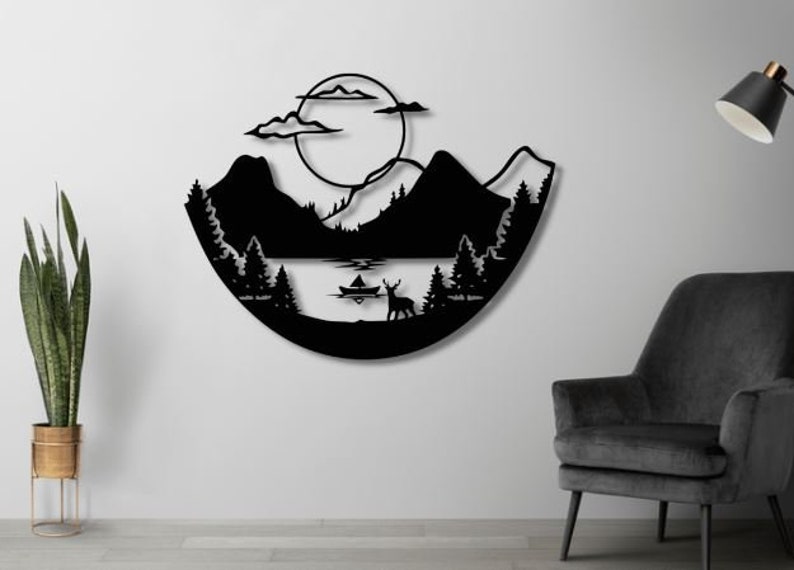 Sunset Nature Dxf Svg Png Files Wall Art Laser Cut - Etsy