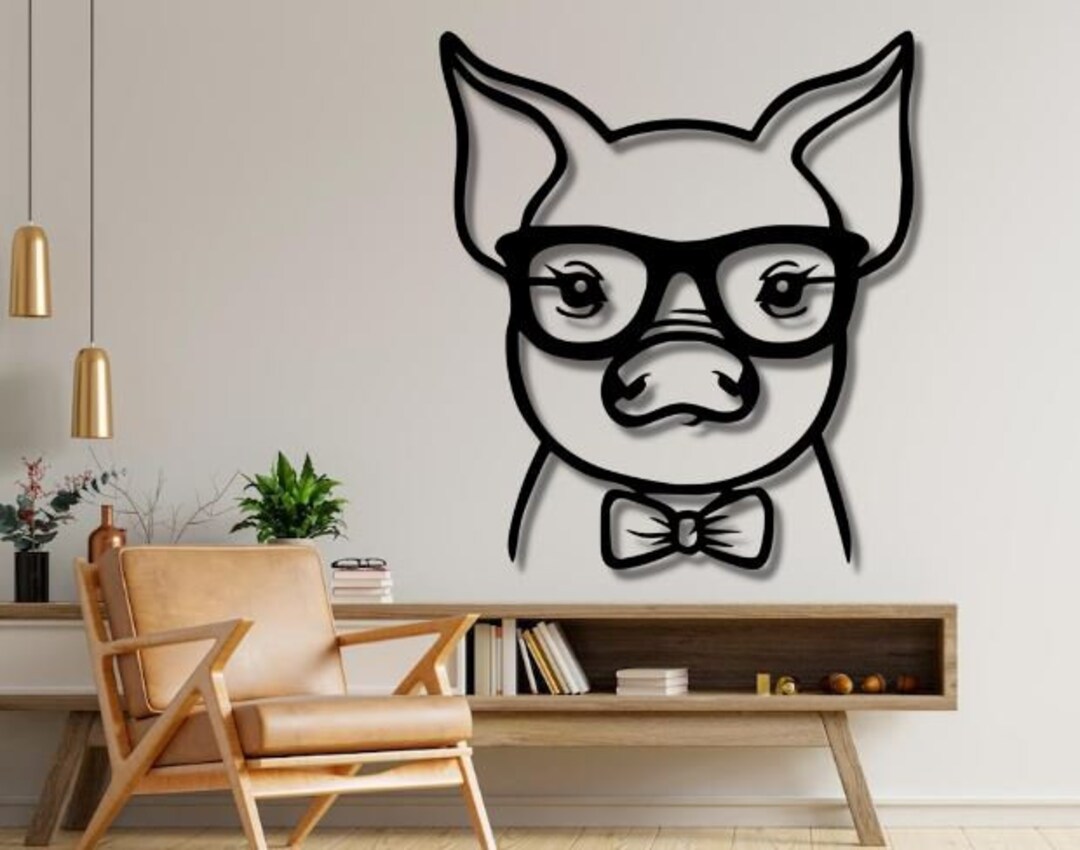 Pig Dxf , Svg , Png , Files , Pig , Glasses , Face , Head , Cut, File ...