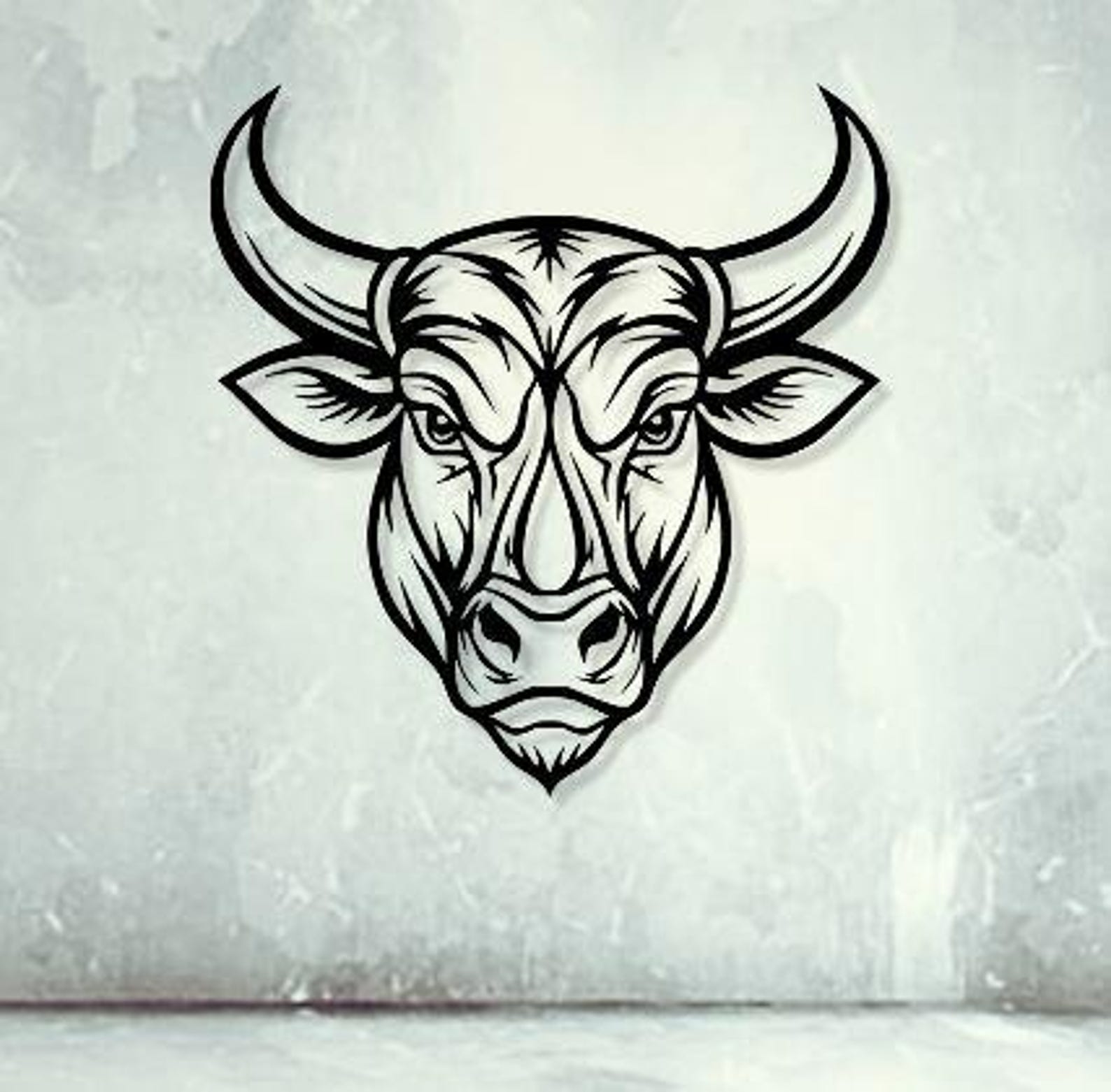 Bull Head Dxf Svg Png Files Bulls Face Wall Art Cut File for Cnc Plasma ...