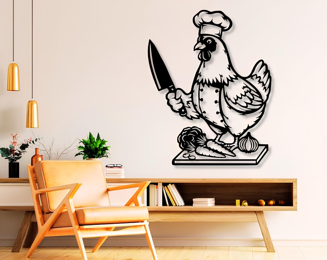 Chicken Chef Svg Dxf Png Files Vector Art for Cnc Laser Plasma Cricut ...