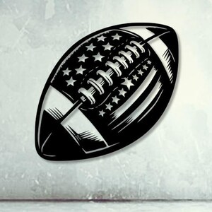 American Football Dxf Svg Png Files Rugby Ball Wall Art Cut for Cnc ...