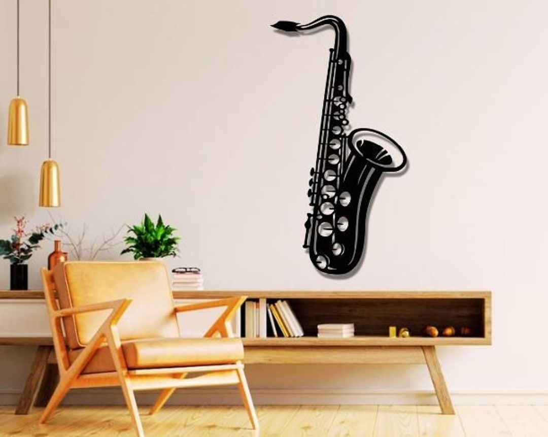 Saxophone Dxf , Svg , Png, Files , Music , Instrument , Wall , Art ...