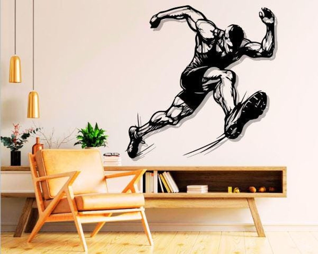Athlete Dxf Svg Png Files Runner Sport Racer Plasma Cut File Wall Art ...