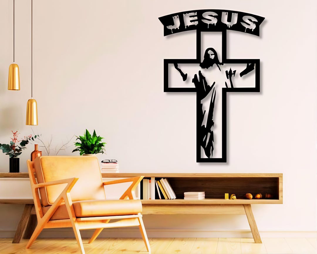 Jesus Cross Metal Wall Art, CNC Laser Cut Files (svg, Dxf, Png) - Etsy