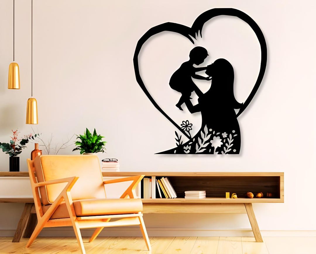 Mother Child Heart Metal Wall Art Files, CNC Laser Plasma Cut (svg, Dxf ...