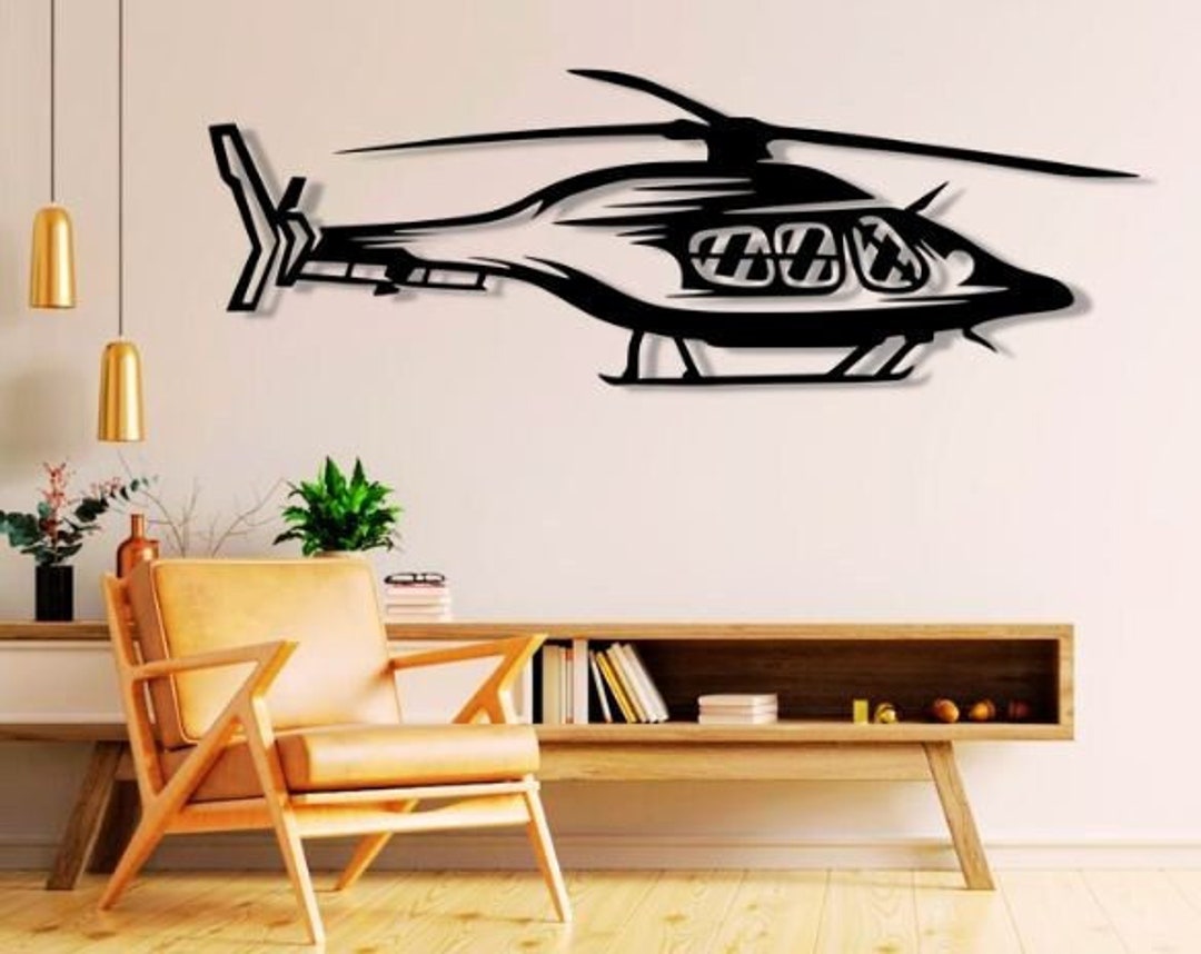 Helicopter Dxf Svg Png Files , Helicopter Wall Art Cut File for Cnc ...