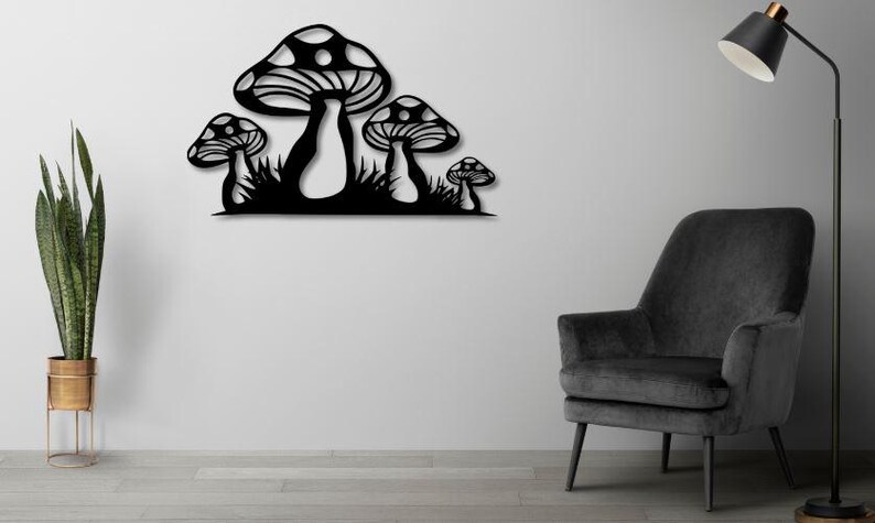 Mushroom Dxf Svg Png Files Mushroom Wall Art Cut File for Cnc Plasma ...