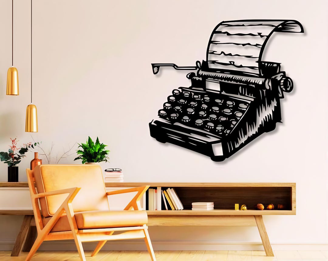 Vintage Typewriter Metal Wall Art Files, Laser Cut Design (SVG, DXF ...
