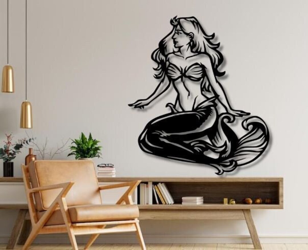 Mermaid Dxf , Svg , Png , Files , Mermaid , Wall , Art , Sea , Dxf ...