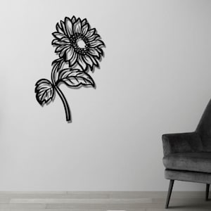 Sunflower Dxf Svg Png Files Flower Floral Cut File Stencil Wall , Art ...