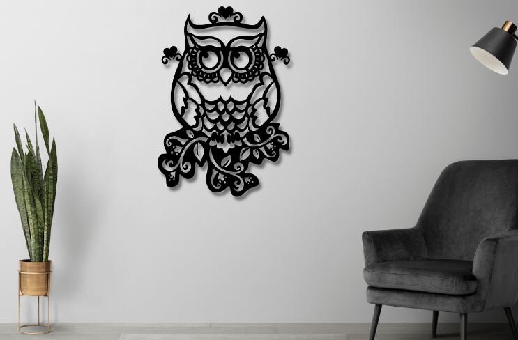 Búho Dxf Svg Png Archivos Búho Pájaro Flor Floral - Etsy España