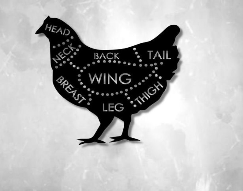 Chicken Dxf Svg Png Files Chicken Butcher Meat - Etsy