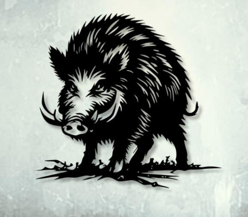 Wild Boar Wall Art, Vector Cut File (SVG, DXF, PNG) - Etsy
