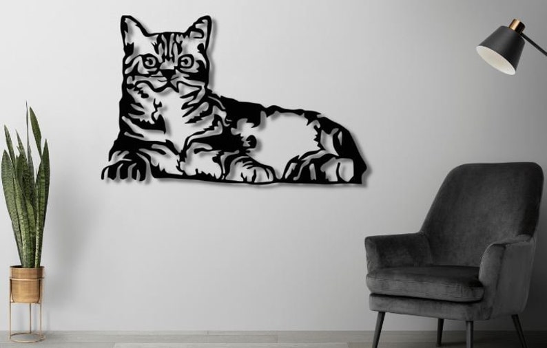 American Cat Dxf Svg Png Files Wall Art Cat Cats - Etsy