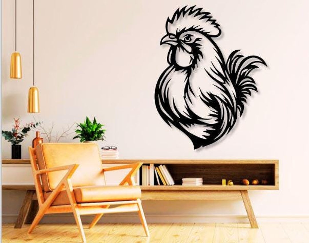 Rooster Dxf Svg Png Files Cockerel Chicken Coop Wall Art Cut File for ...