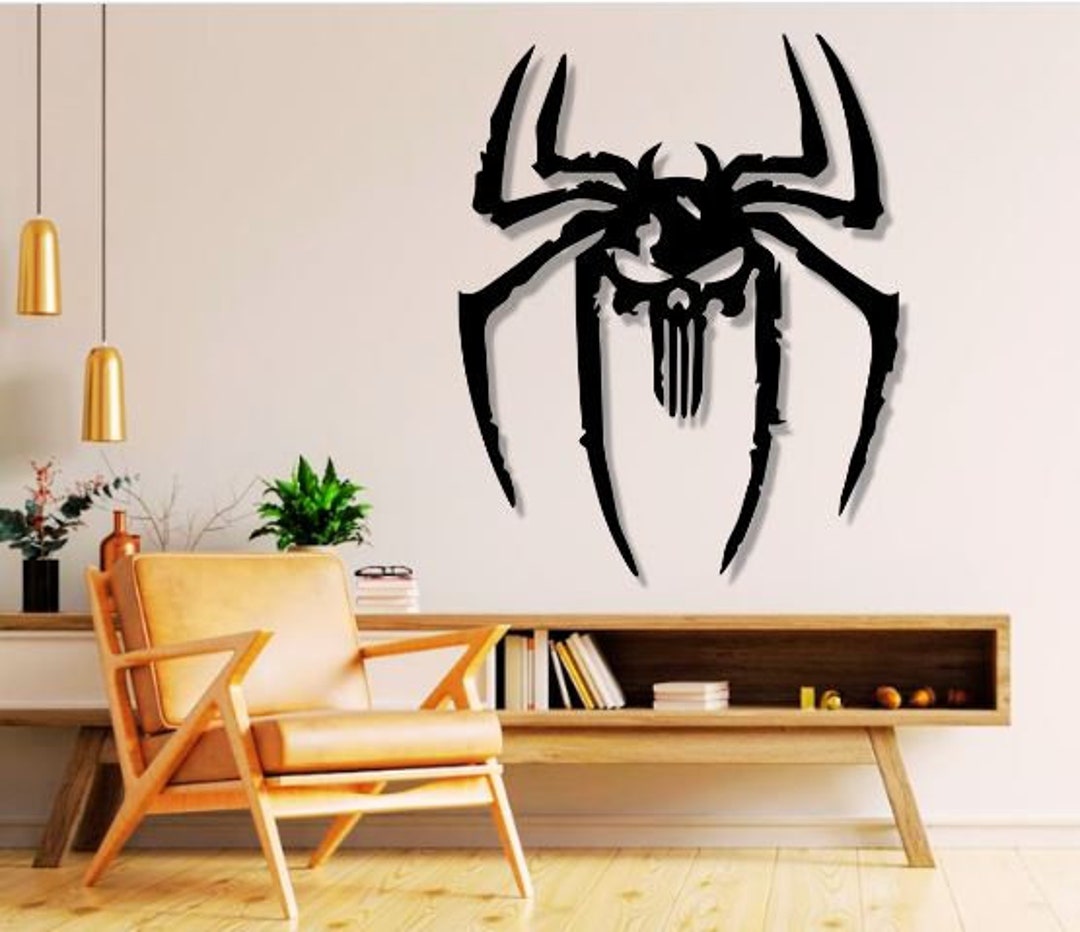 Spider Skull Dxf Svg Png Files , Spider , Man , Skull , Skeleton , Wall ...
