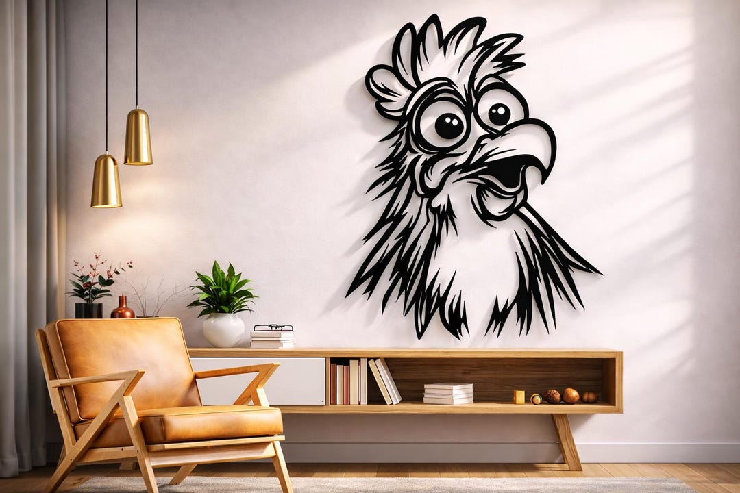 Surprised Chicken Vector Art - Cnc Plasma Laser Cut File (svg, Dxf, Png ...